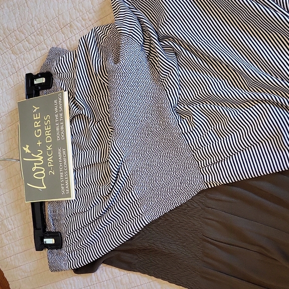 Lark + Grey | Dresses | Lark Grey 2 Pack Dress Navy White Stripe And ...